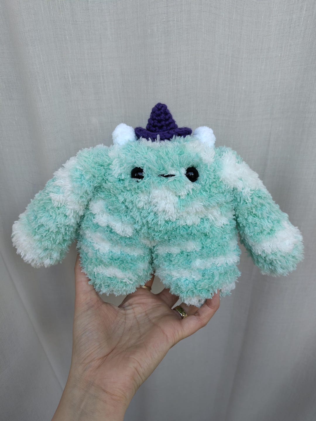 Monty the Monster. Soft Plush Toy With Plastic Safety Eyes and Wizard ...