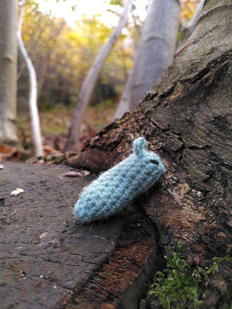 LUCKY DIP Crochet Slug Soft Toy Plushie/ Pocket Pal/ Worry Pet/ Fidget ...