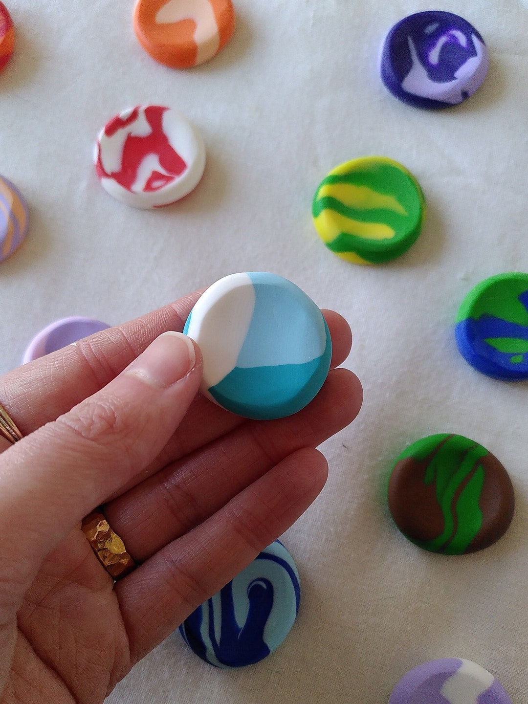 Polymer Clay Worry Stone/ Peace Pebble/fidget- Choose Your Own Colour ...