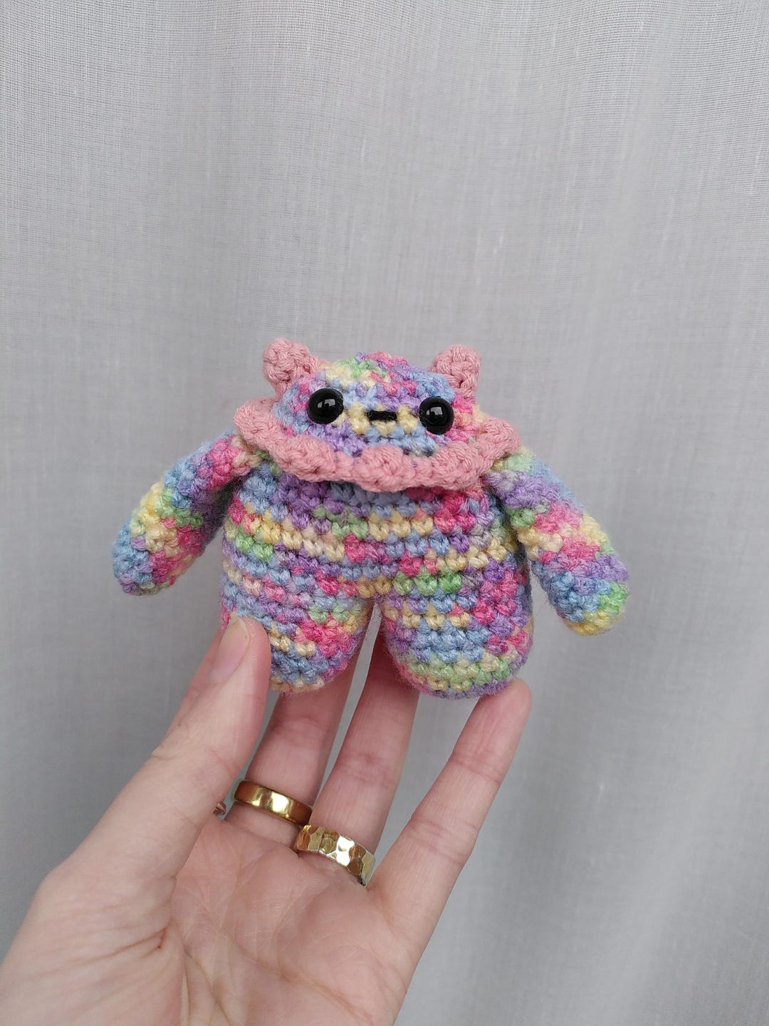 Pinky the Monster. Mini Plush Soft Toy With Plastic Safety Eyes - Etsy