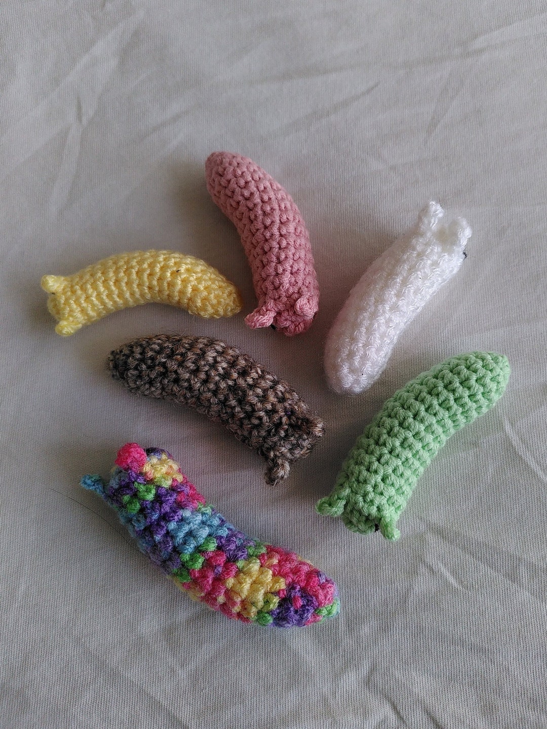 LUCKY DIP Crochet Slug Soft Toy Plushie/ Pocket Pal/ Worry Pet/ Fidget ...