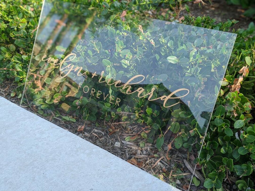 Hand Painted Acrylic Calligraphy Engraved Wedding Couples Sign - Etsy