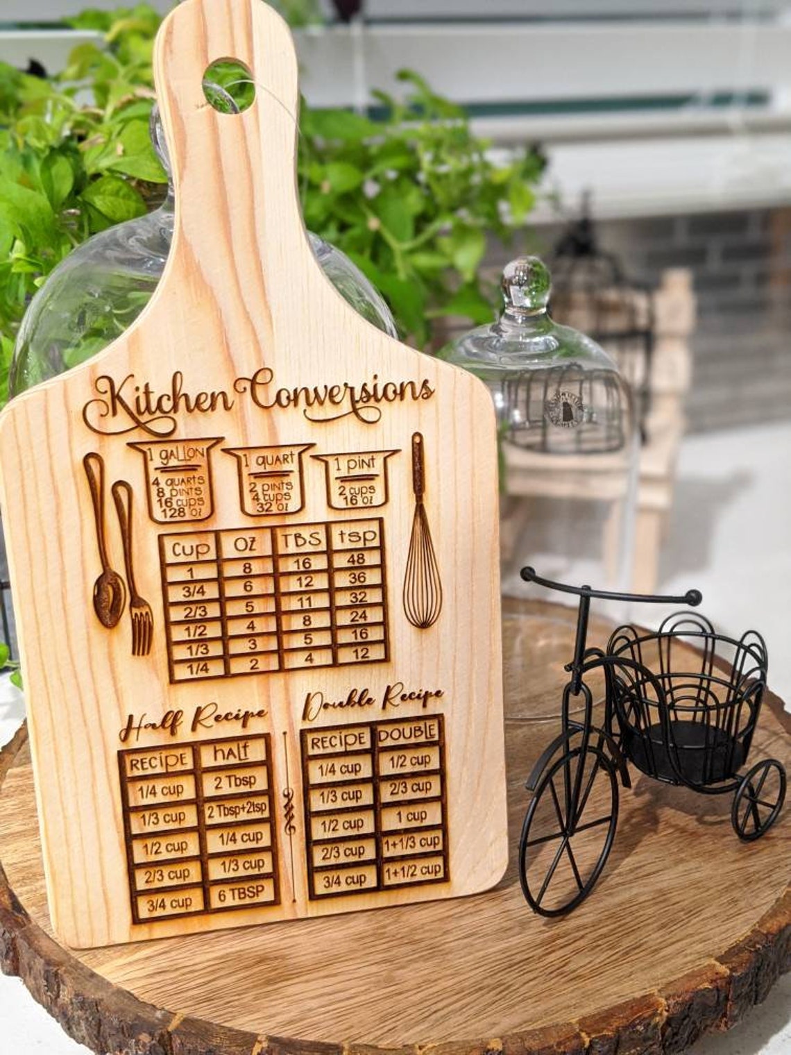 Kitchen Conversion Engraved Wood Cutting Board - Etsy