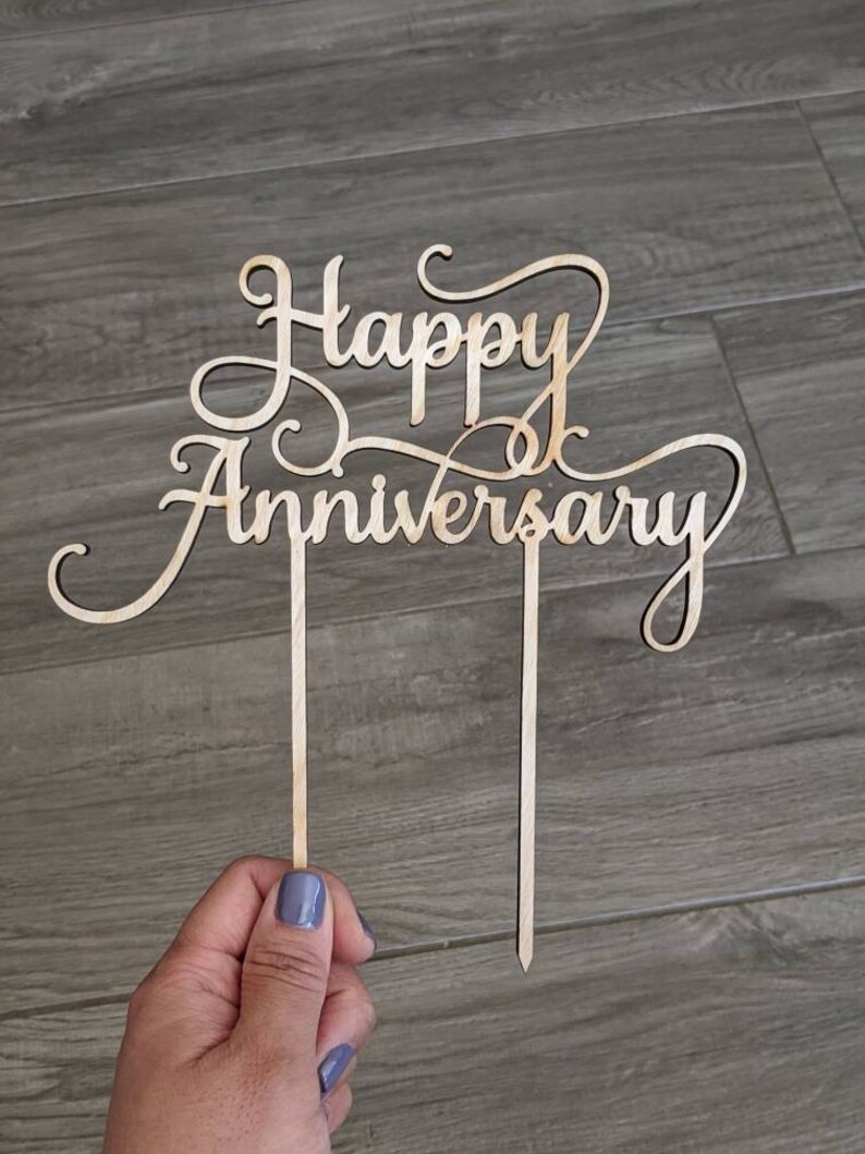 Happy Anniversary Cake Topper - Etsy