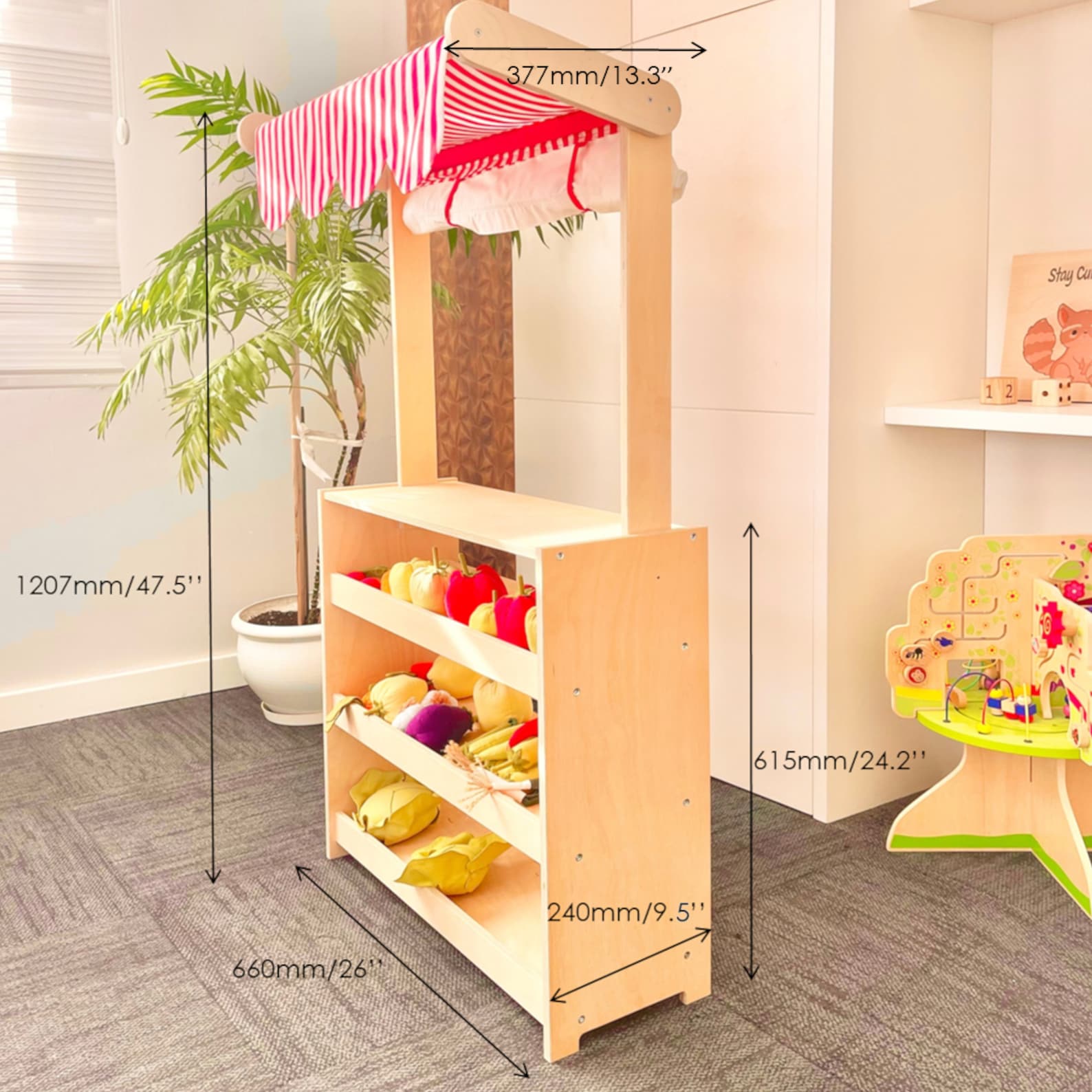 Wooden Toy Market Stall: Kids Role Play Shop & Puppet Stand - Etsy