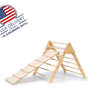Foldable Climbing Triangle With Ramp: Montessori Toddler Gym - Etsy