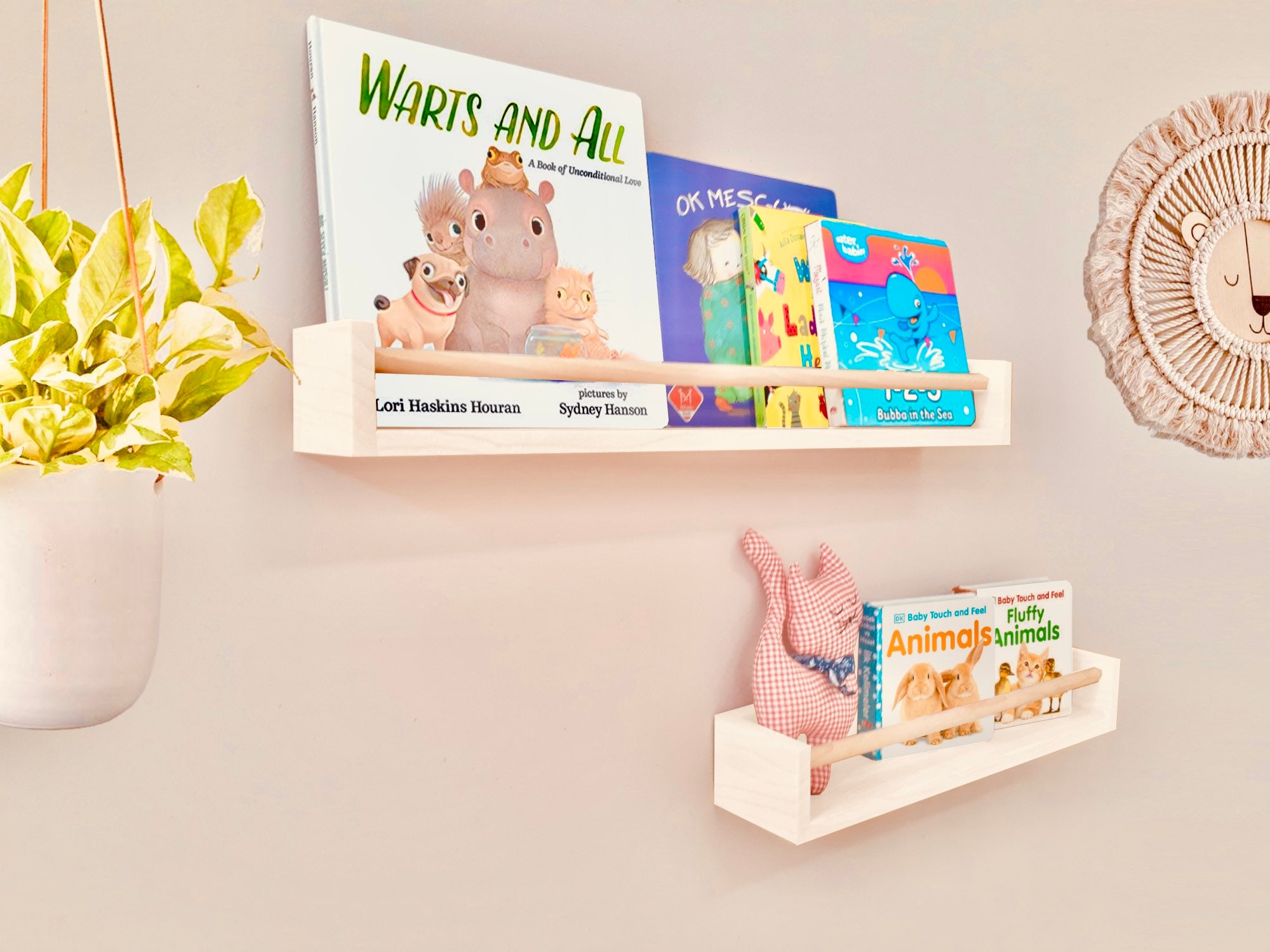 Nursery Bookshelf Shelf With Hanging Rod Nursery Shelf - Etsy