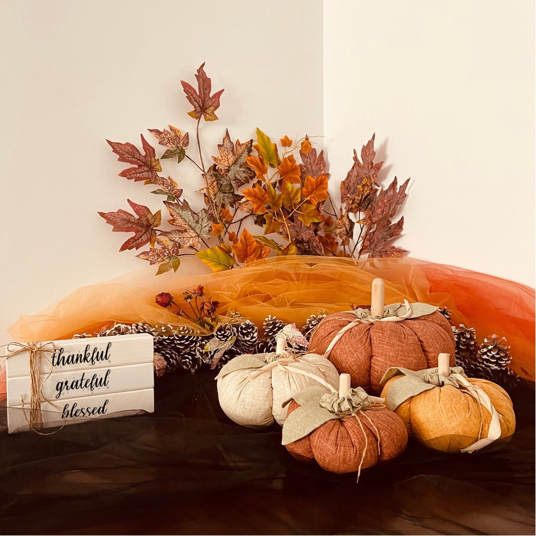 Thankful Grateful Blessed Wood Blocks, Fall Tiered Tray Decor, Fall ...
