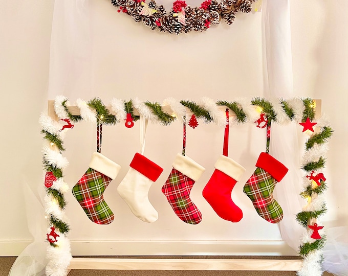 Rustic Stocking Post- Christmas Stocking - Stocking Stand - Stocking ...