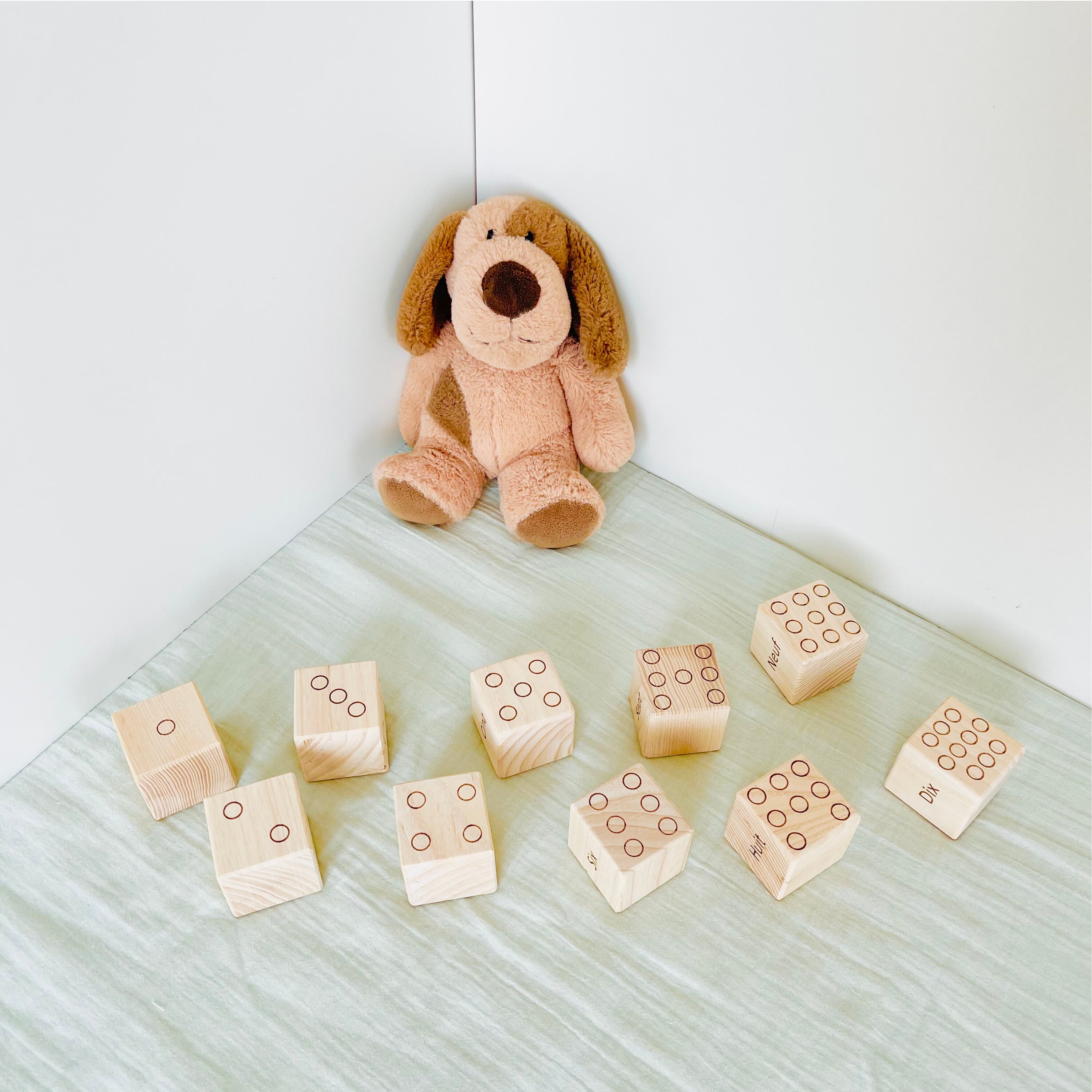 10-piece Number Wood Block Set With Travel Bag Educational - Etsy