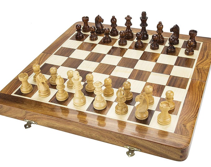 14 Folding Wooden Magnetic Travel Chess Board Game Set | Etsy