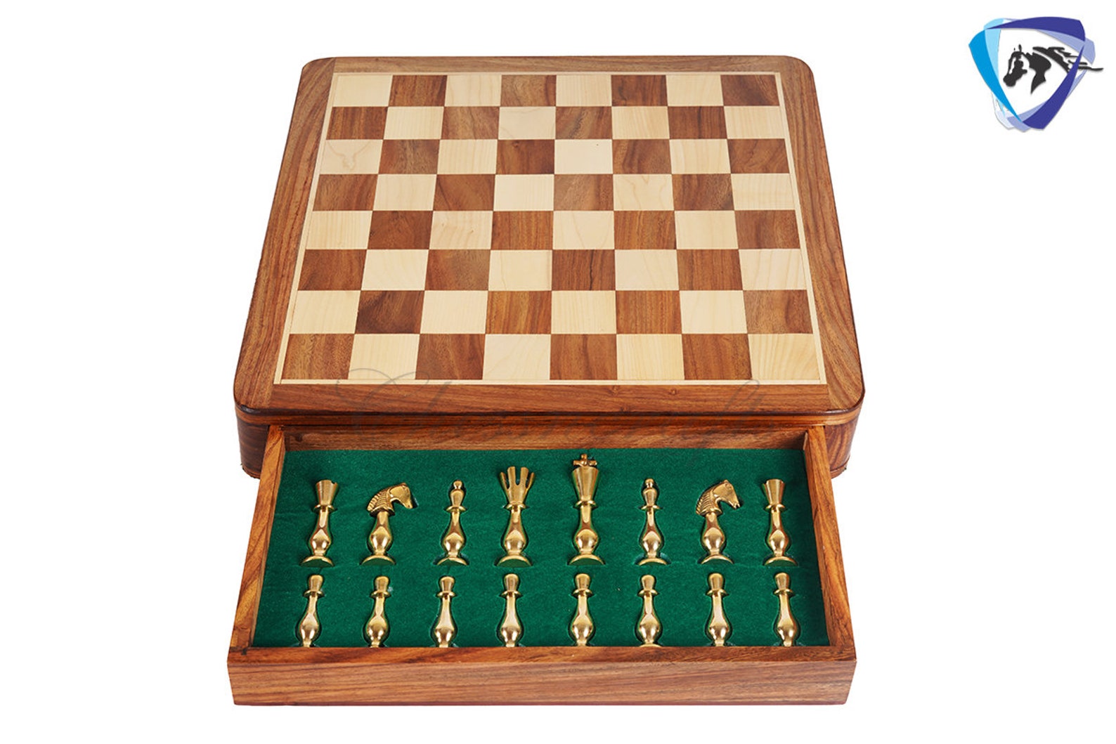 16 Brass Chess Board Set CLASSICAL Chess Pieces - Etsy