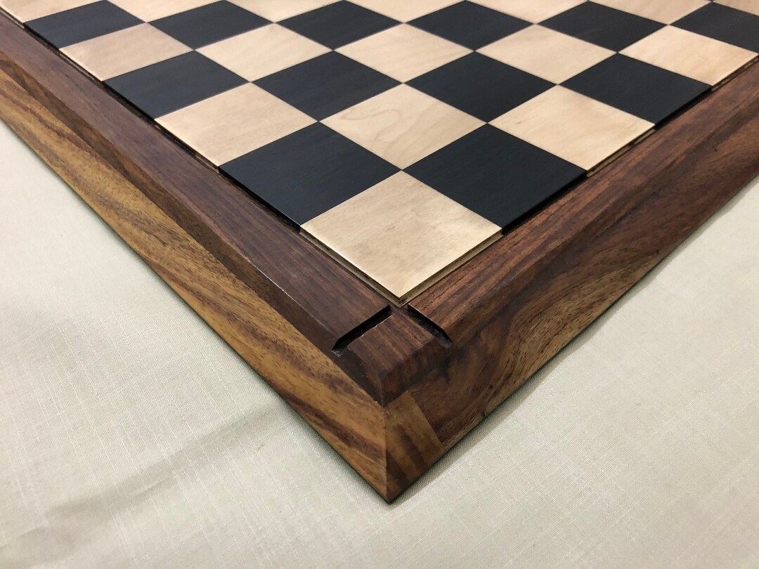 23" & 21" Ebony Wood Chess Board Special TAPERED Design With MATTE ...