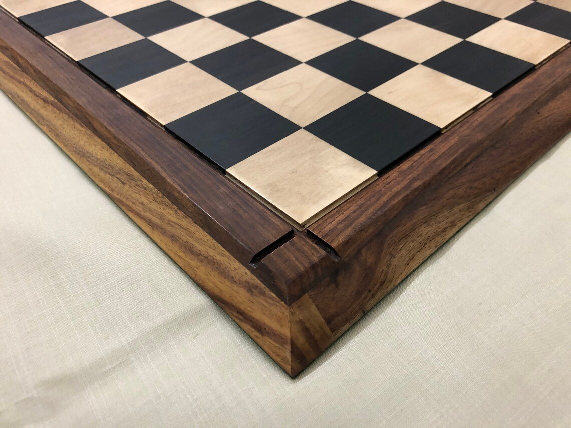 23 & 21 Ebony Wood Chess Board Special TAPERED - Etsy
