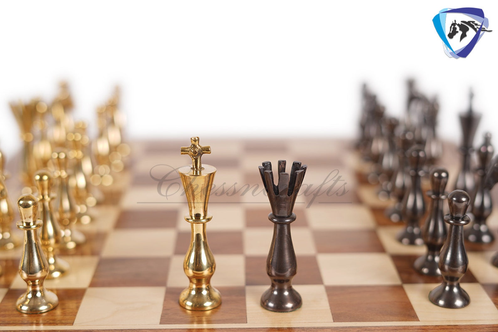 16 Brass Chess Board Set CLASSICAL Chess Pieces - Etsy