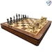 Brass Metal Staunton Chess Set & Rosewood Chess Board With Storage ...