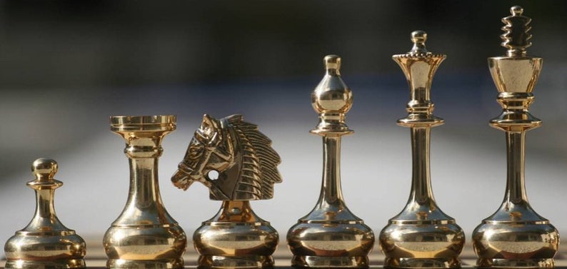 Brass Chess Pieces Set Bridled Knight Luxury Collector Series - Etsy