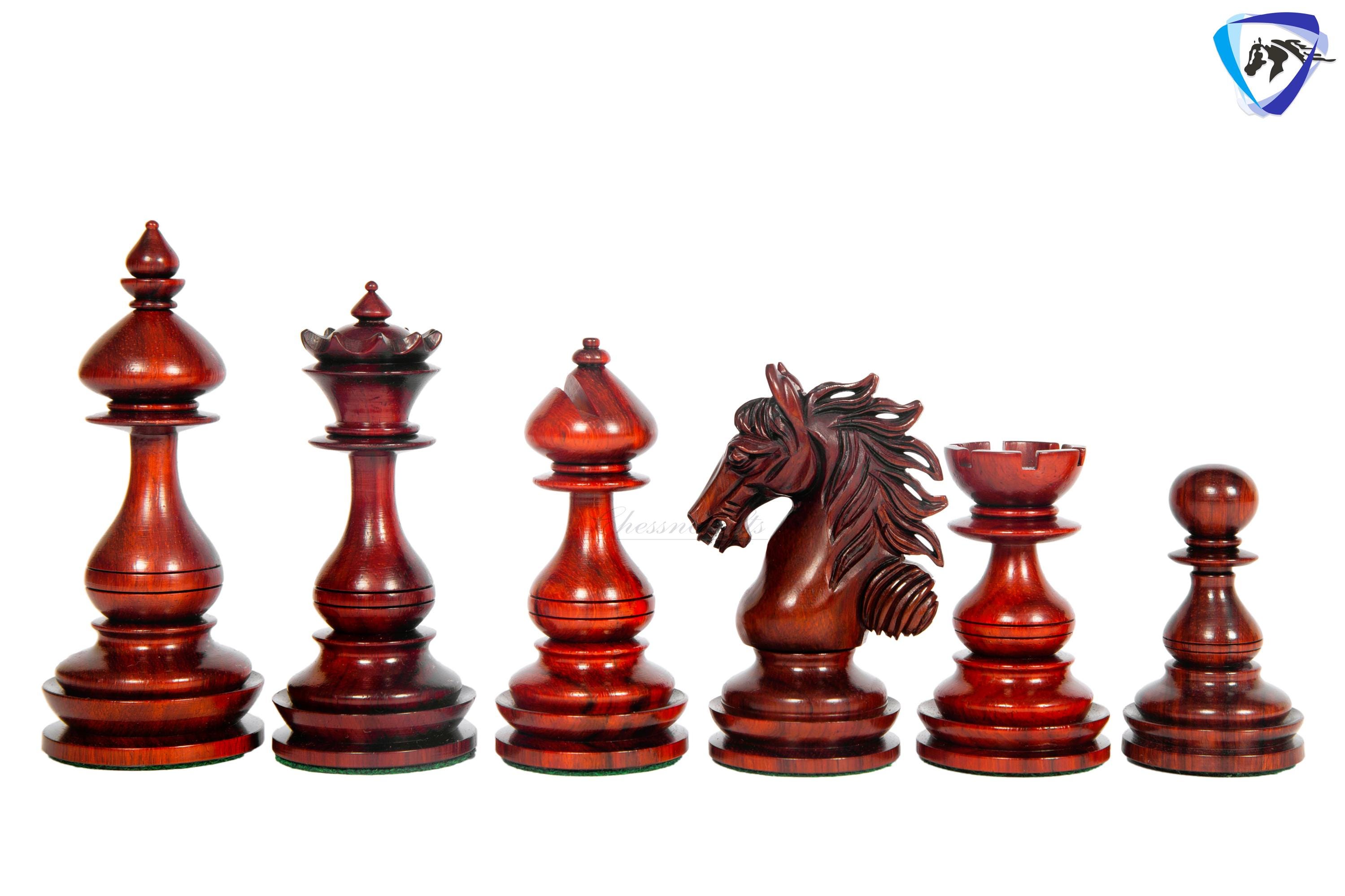 4.5" Staunton Bud Rosewood Chess Pieces Set- WILD STALLION + 21" Bud ...