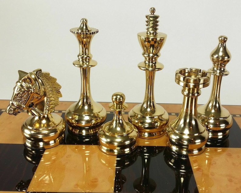 Brass Chess Pieces Set Bridled Knight Luxury Collector Series - Etsy