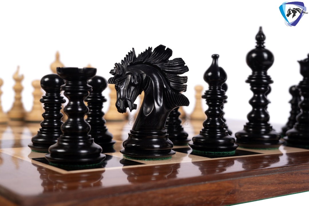 4.5" Luxury Staunton Chess Pieces Set in Ebony Wood - Savano Series ...