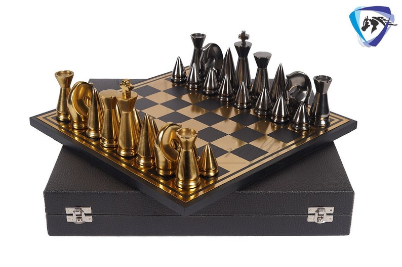 14 ART DECO Metal Chess Board Set Designer King 4 - Etsy