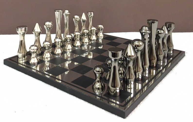 Metal Chess Set Unique NEW YORK SKYLINE Design Aluminium | Etsy