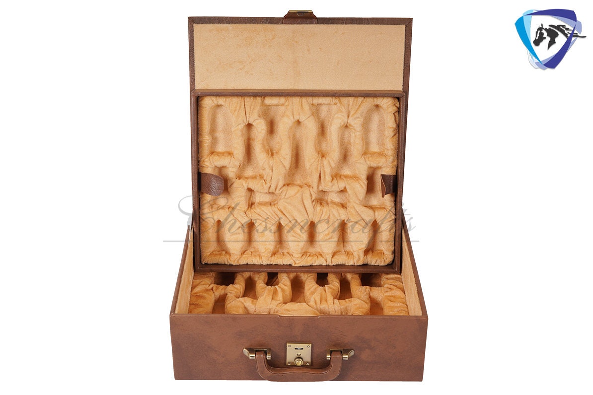 TAN BROWN Leatherette Coffer Storage Box for Chess Pieces of - Etsy