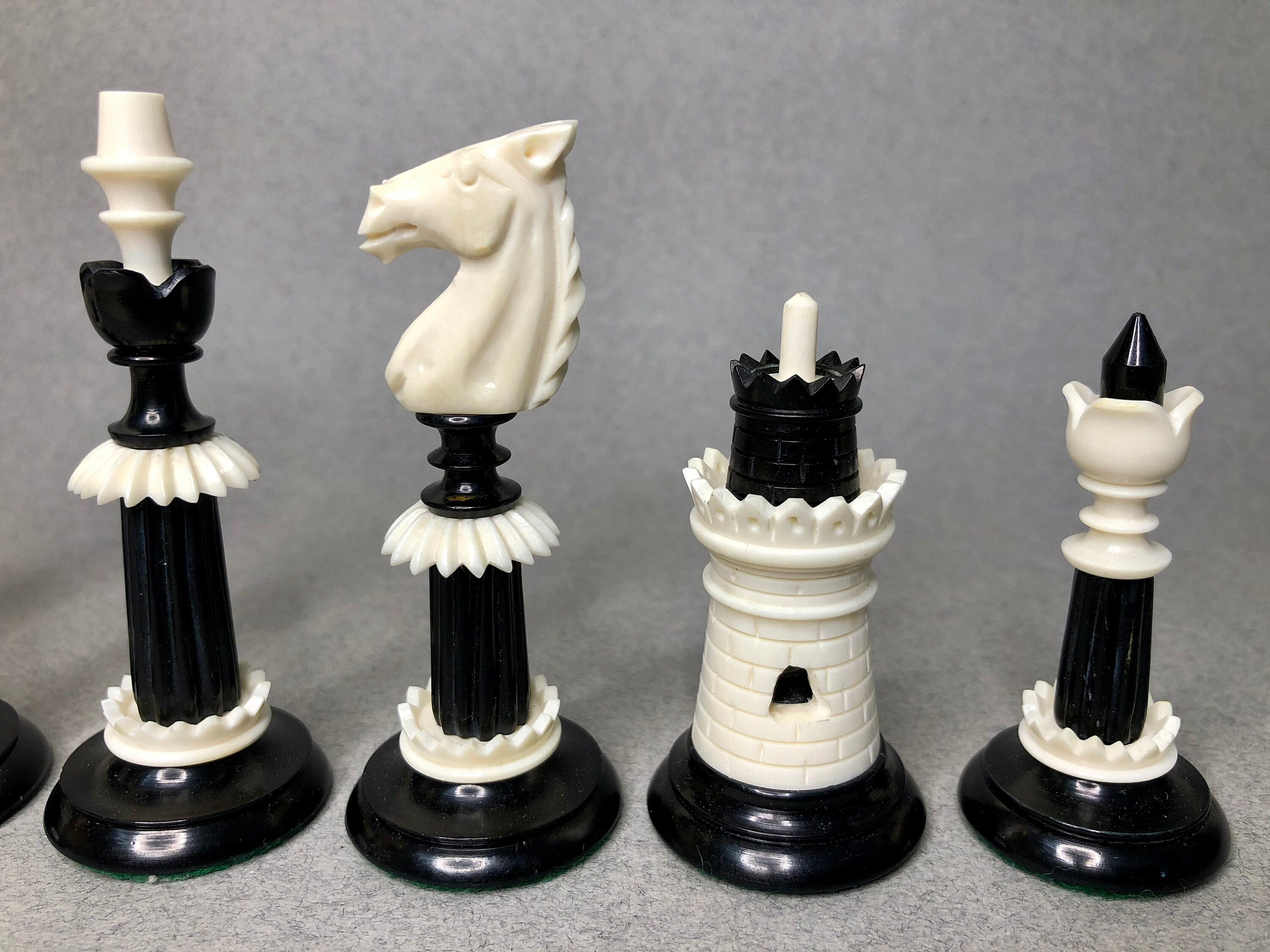 COMBO 6" Camel Bone Chess Set Hand Carved Unique Collector Vintage ...