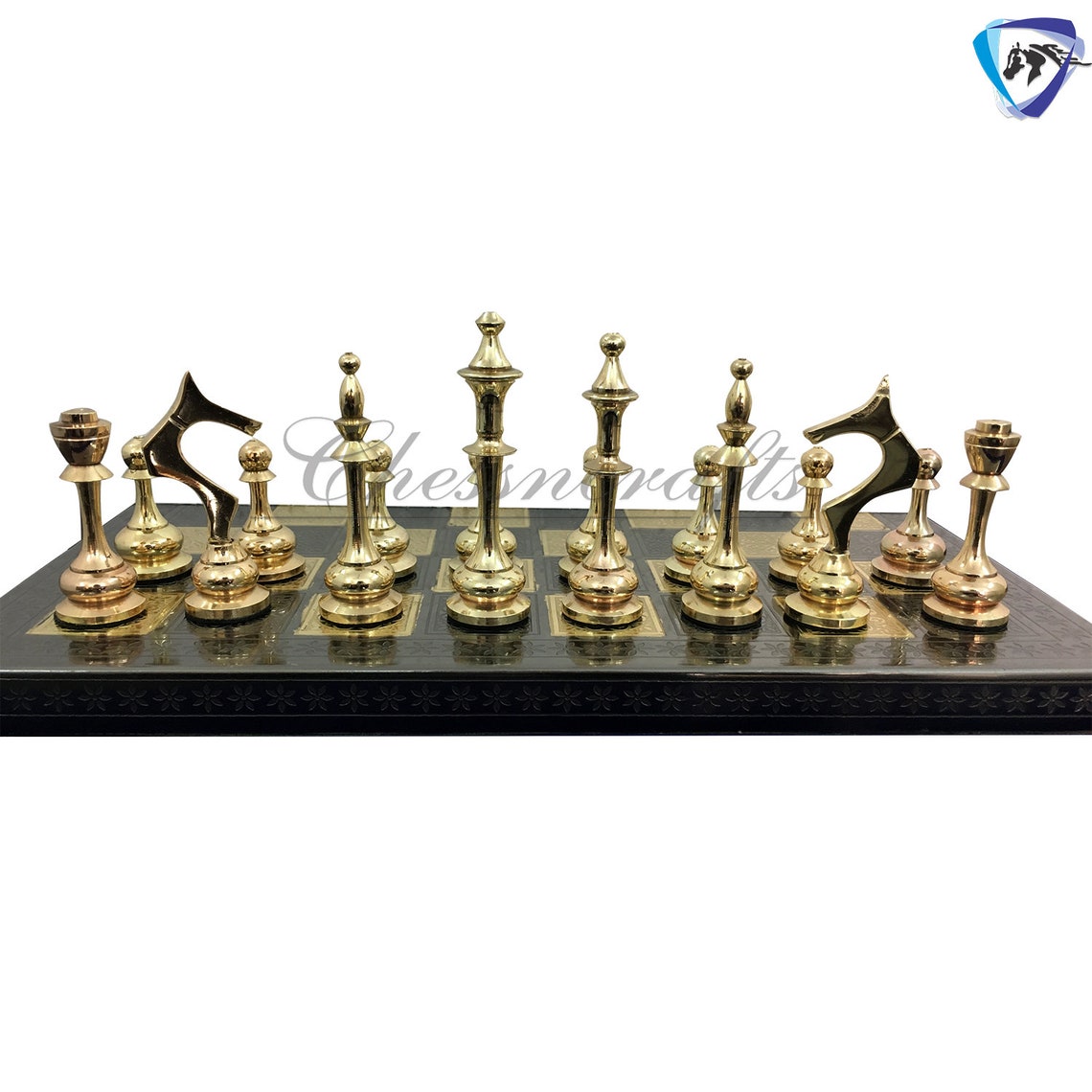 Solid Brass Modern Classic Chess Set 100% Brass Slim Chess - Etsy