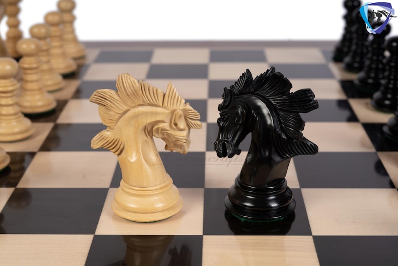 4.5" Luxury Staunton Chess Pieces Set in Ebony Wood - Savano Series ...