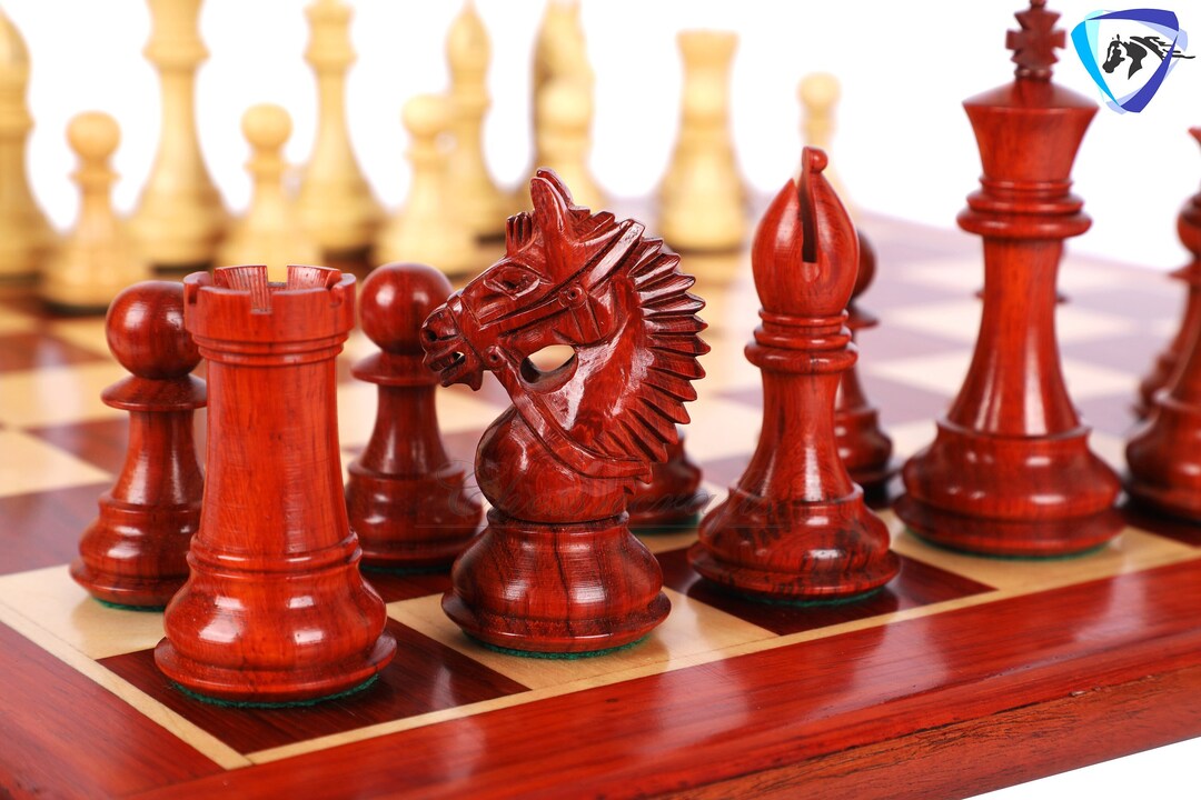 4.2" Bud Rosewood Staunton Chess Pieces Set- EXCALIBUR- Weighted + 21 ...