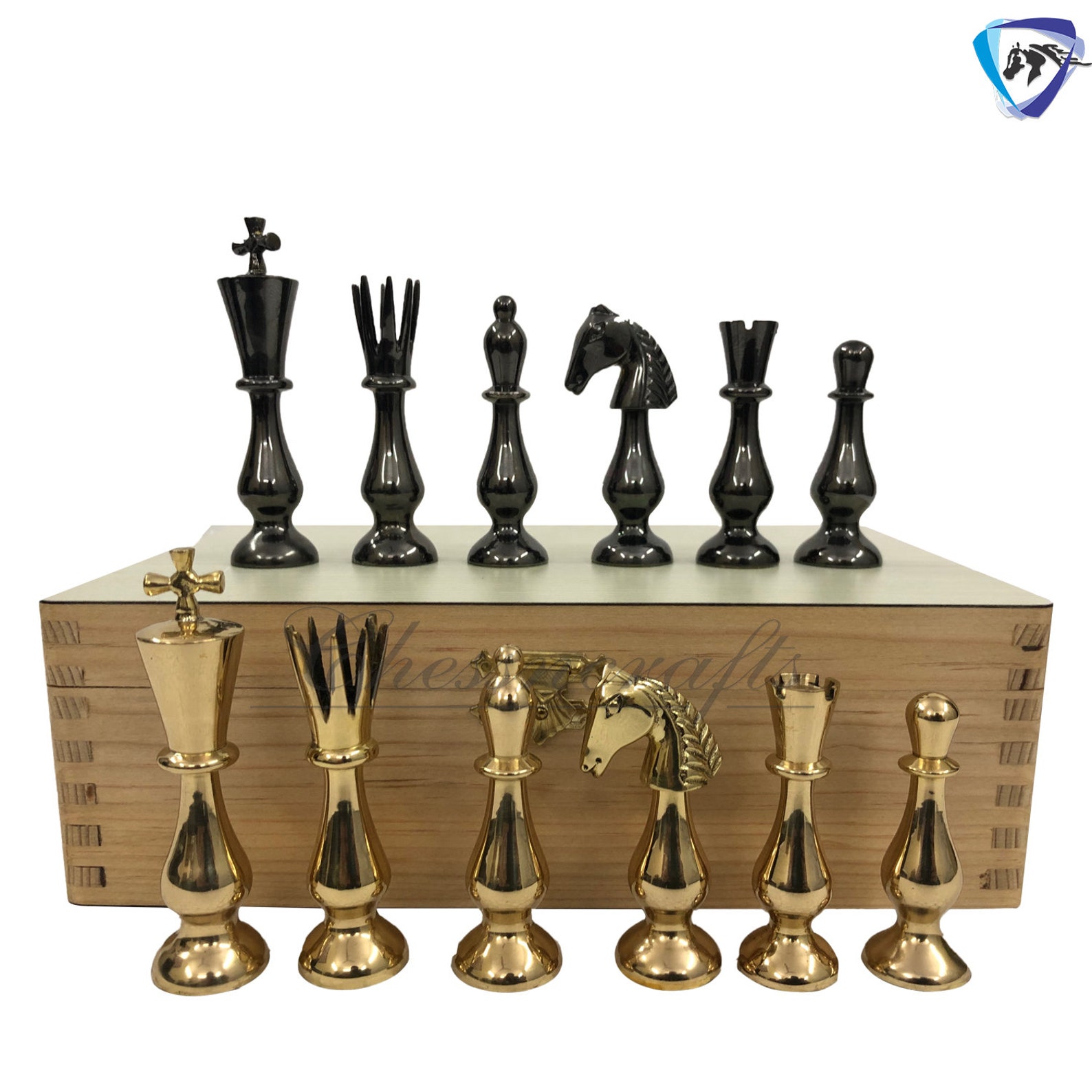 Brass Chess Pieces Set Classical Sleek Luxury Collector Series King: 3. ...