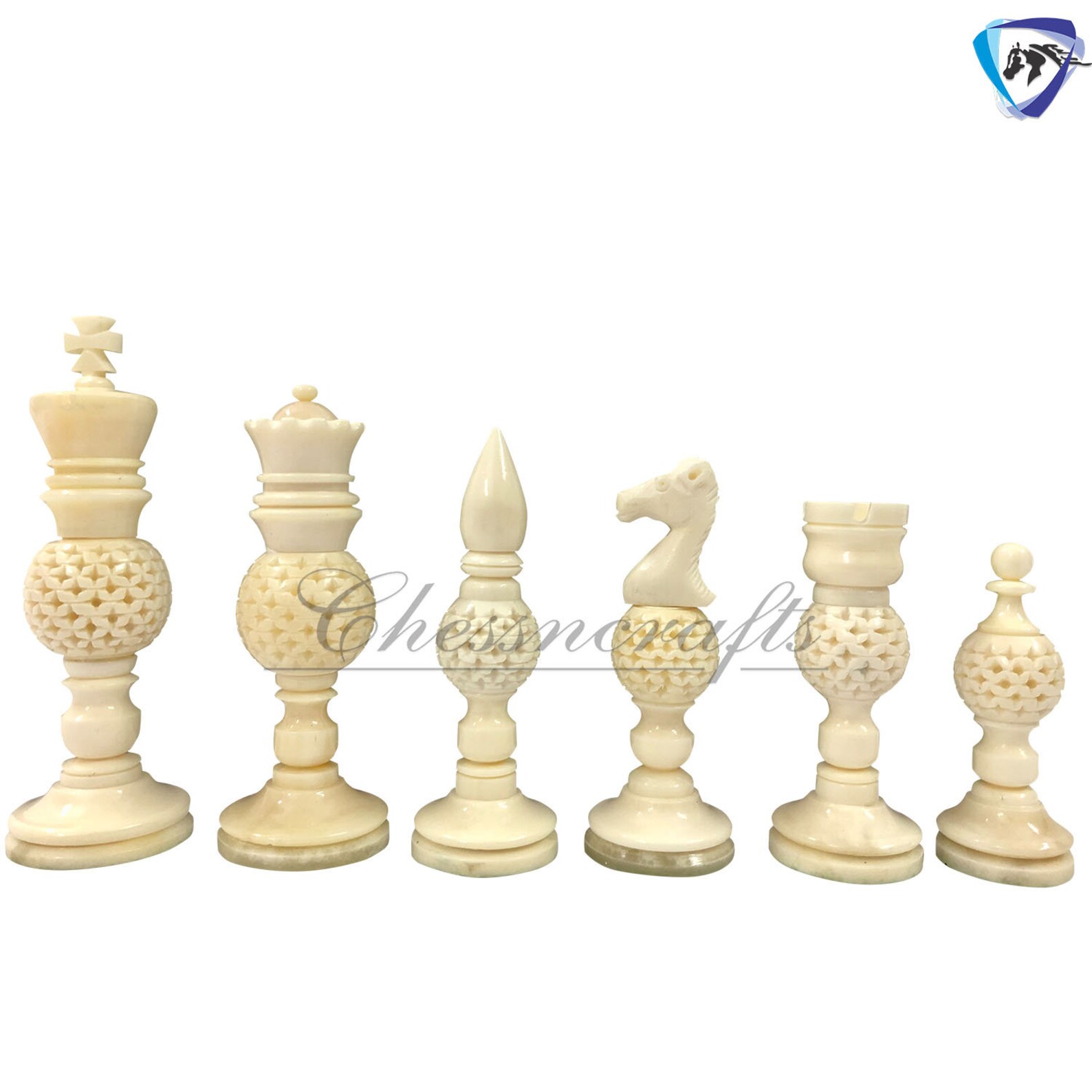Bone Chess Pieces Set King 4.1" Hand Carved Camel Bone Chess Set MESH ...