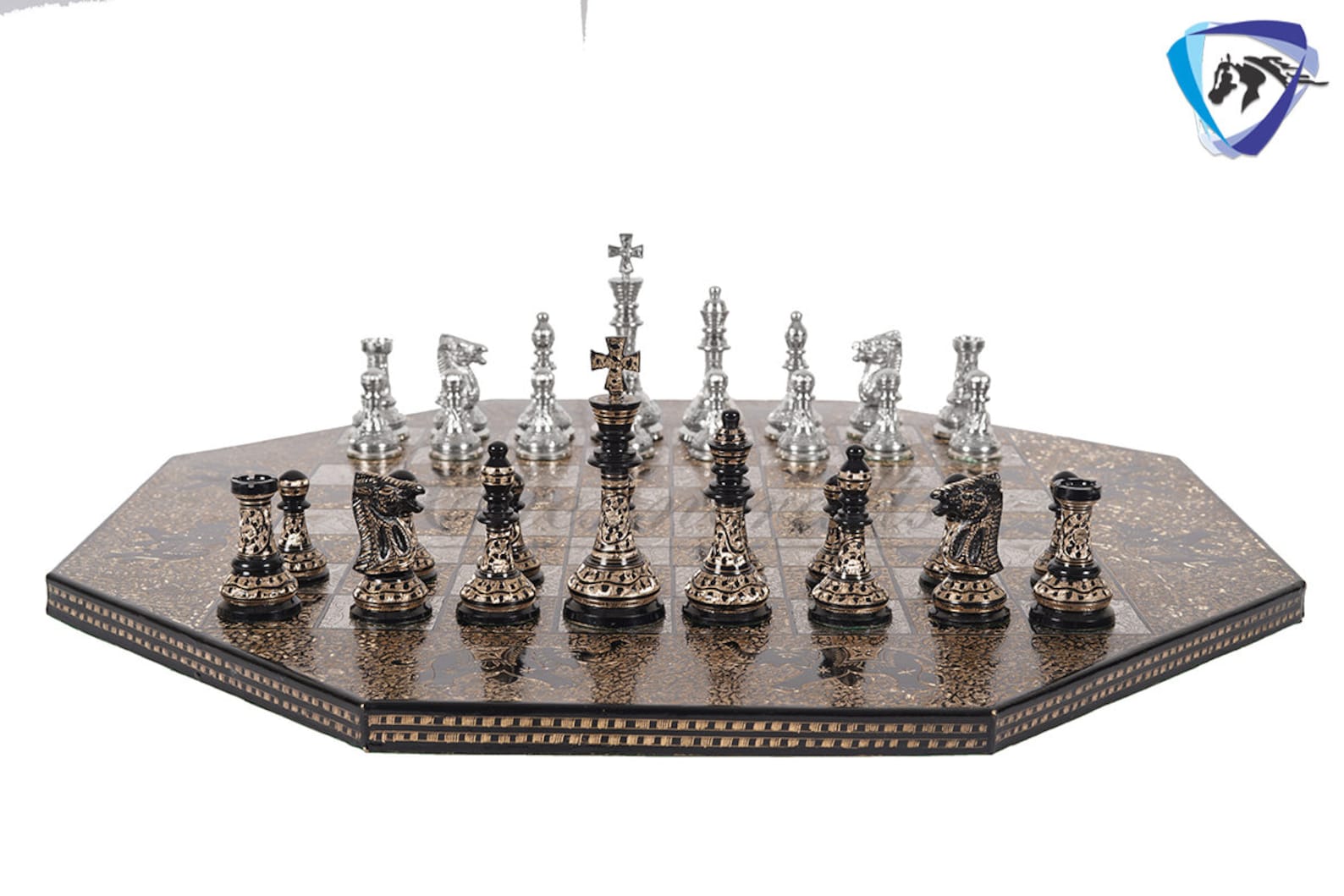 20 Giant Brass Chess Board Set Luxury Hand Carving Octagon Chess Board ...