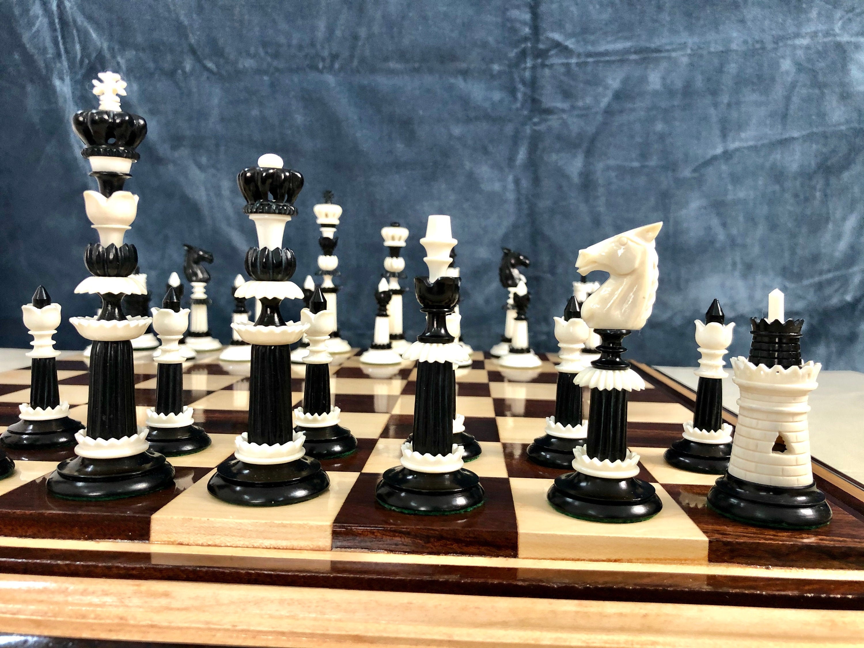 Toys & Games LUXURY FLOWER CHESS Pieces Set 6 Camel bone chess set hand ...