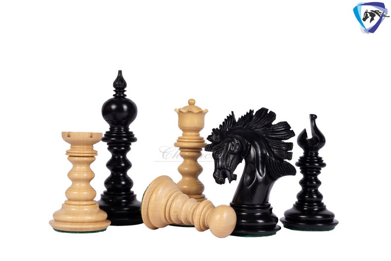 4.5" Luxury Staunton Chess Pieces Set in Ebony Wood - Savano Series ...