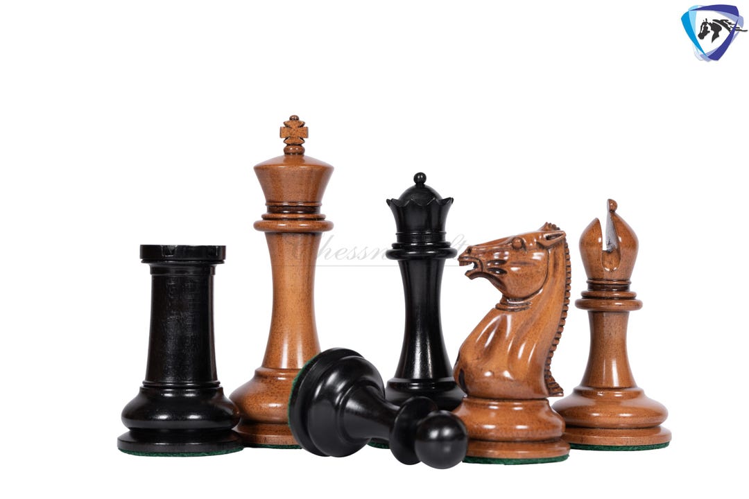 1849 Reproduced Morphy Cooke Chess Pieces Set 4.4" Antiqued Distressed ...