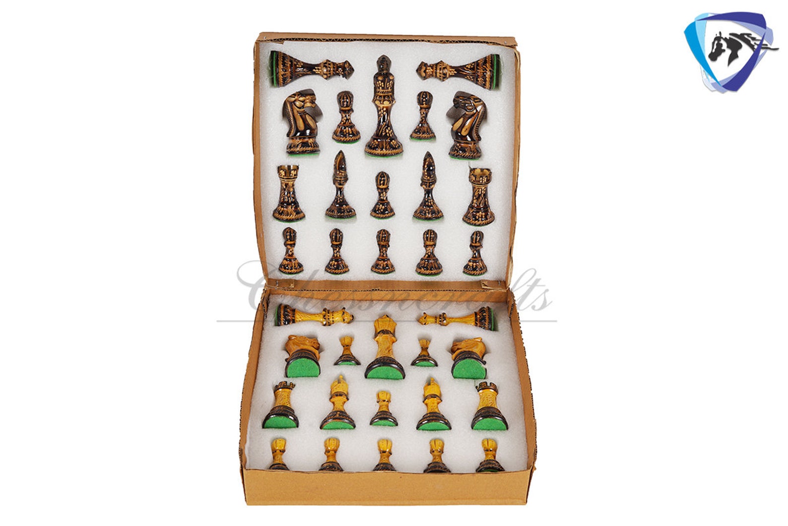 Wooden Staunton Chess Set Burnt With Hand Carving King 4 - Etsy