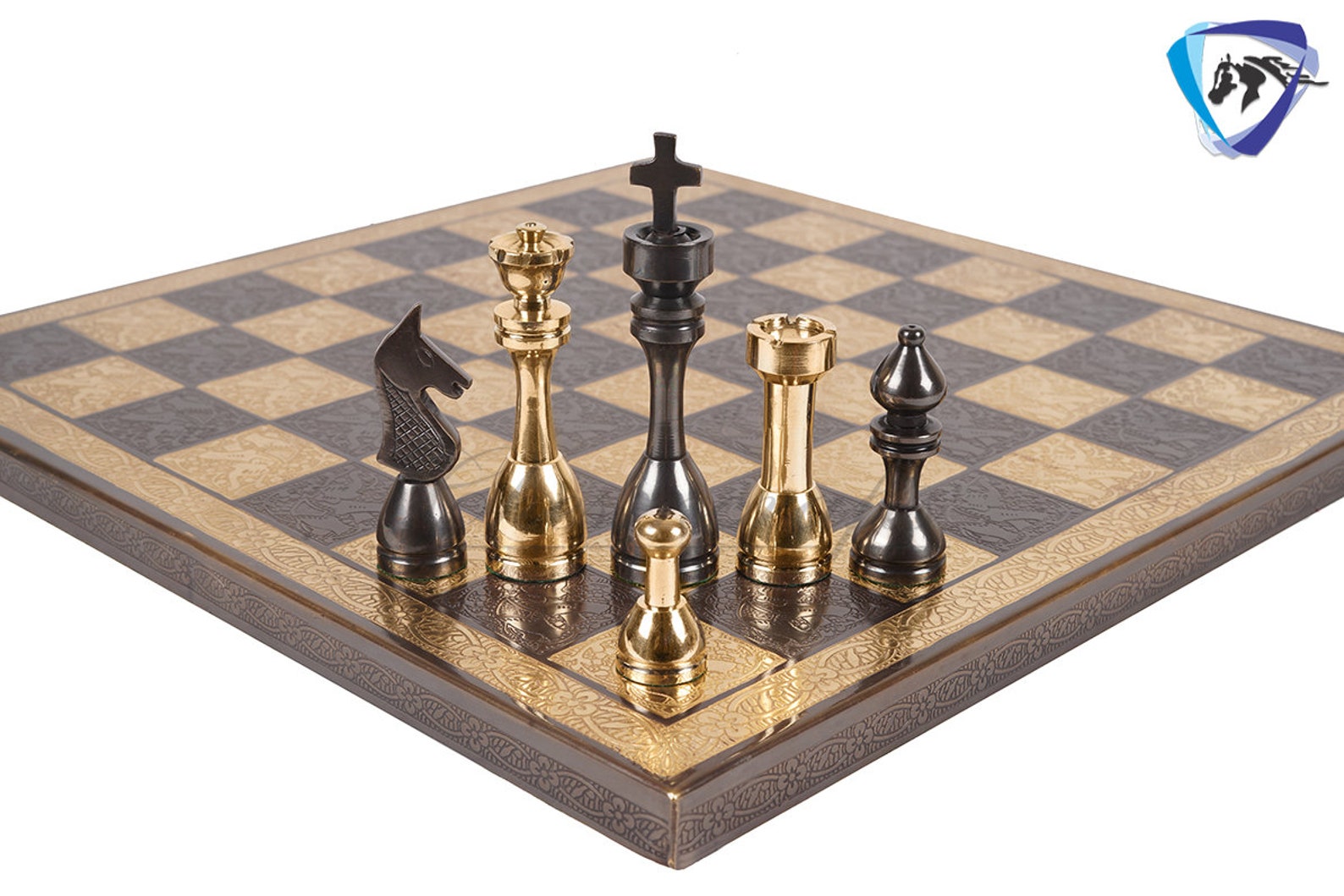 14 Solid Brass Metal Chess Set Apple Bottom Chess Men - Etsy