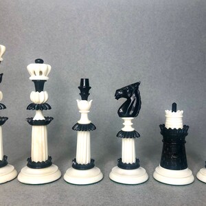 COMBO 6" Camel Bone Chess Set Hand Carved Unique Collector Vintage ...