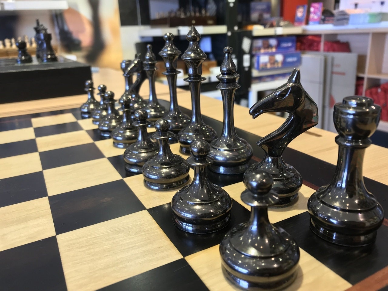 Brass Chess pieces set Modern classic Sleek luxury Collector | Etsy