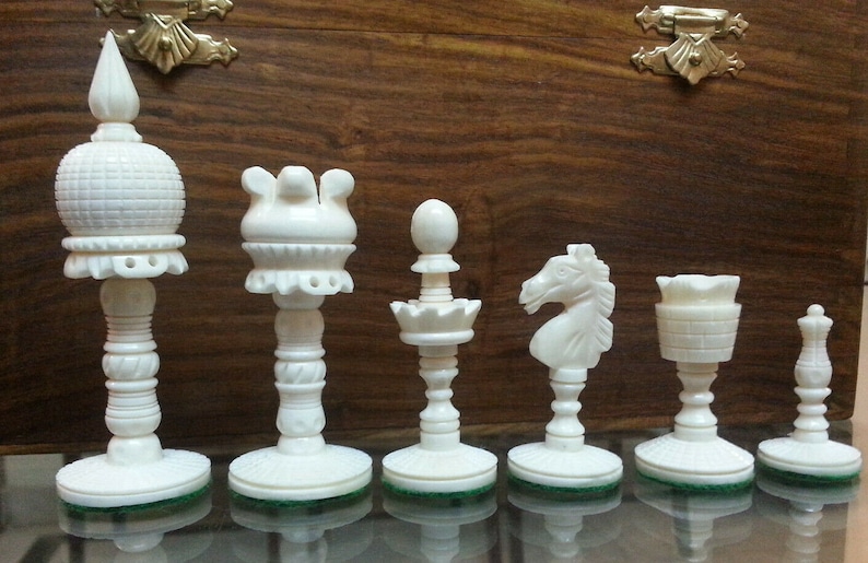 Camel Bone Chess Set Dome King 3.5 Hand Carved Unique - Etsy