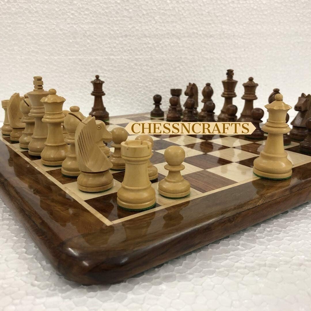 16 Wooden Tournament Chess Set Combo in Golden Rosewood - Etsy
