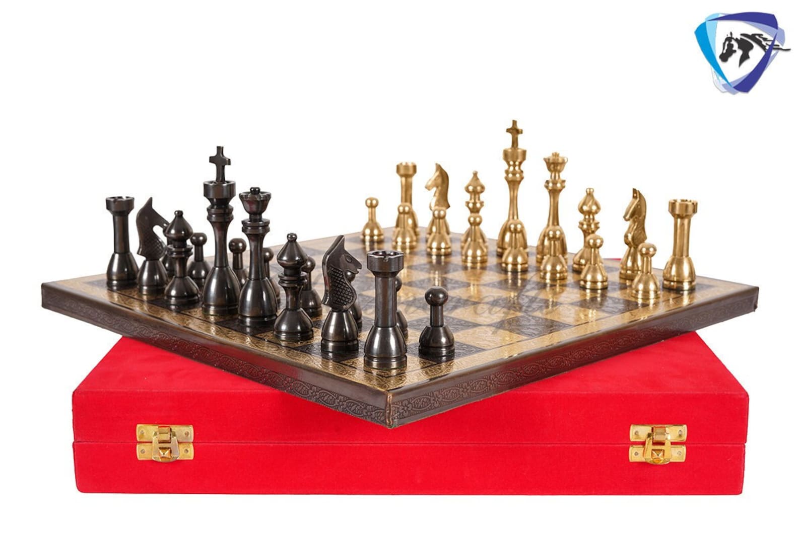 14 Solid Brass Metal Chess Set Apple Bottom Chess Men - Etsy