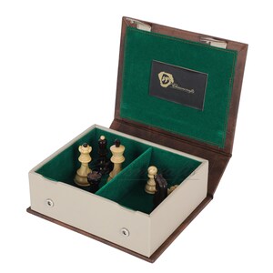 Chess Storage Box Book Style for Chess Pieces Upto 4.2" King Chessmen ...