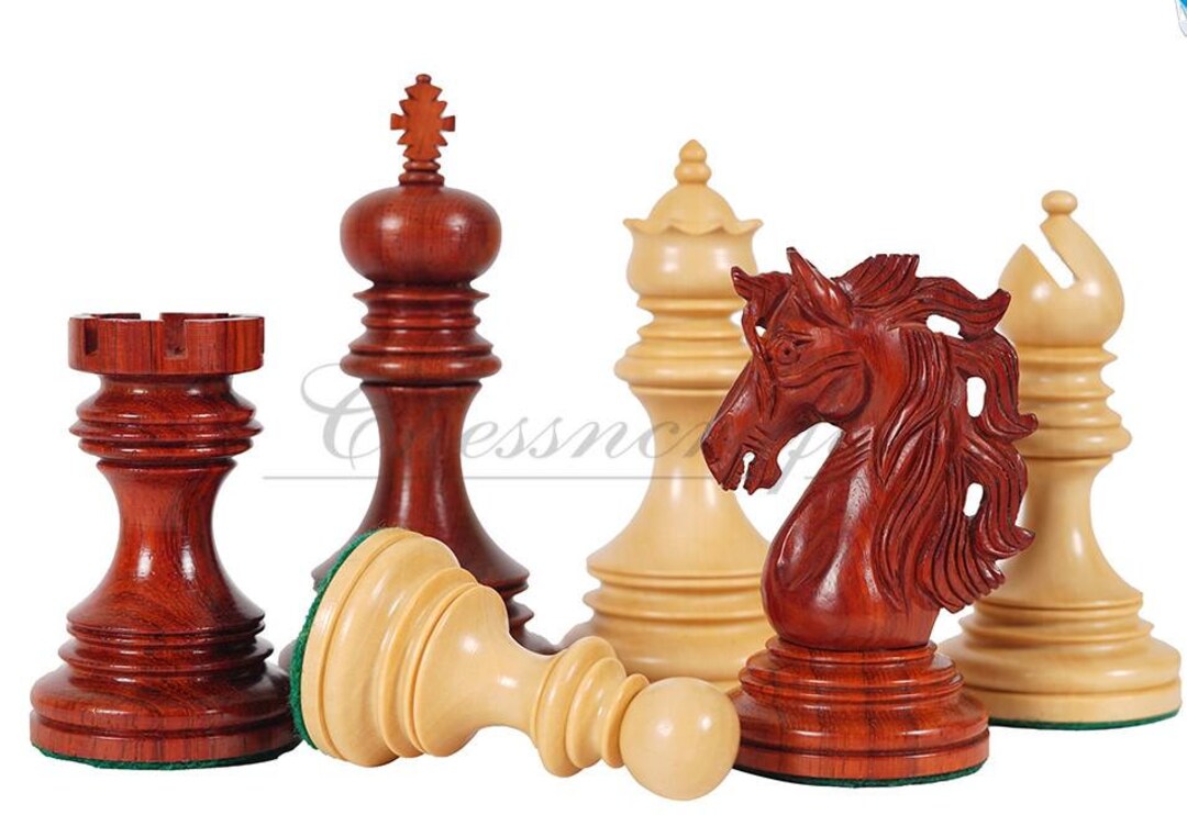 4.4" Luxury Staunton Chess Pieces Set Bud Rosewood- JFK Series + 21 ...