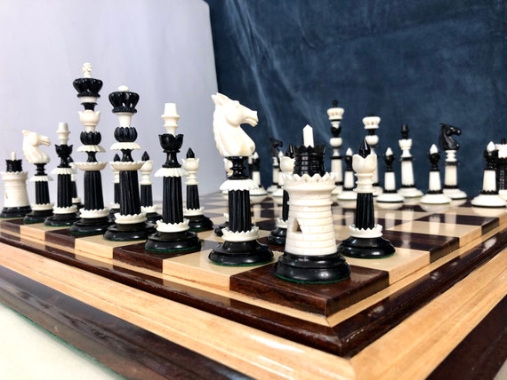 Toys & Games LUXURY FLOWER CHESS Pieces Set 6 Camel bone chess set hand ...