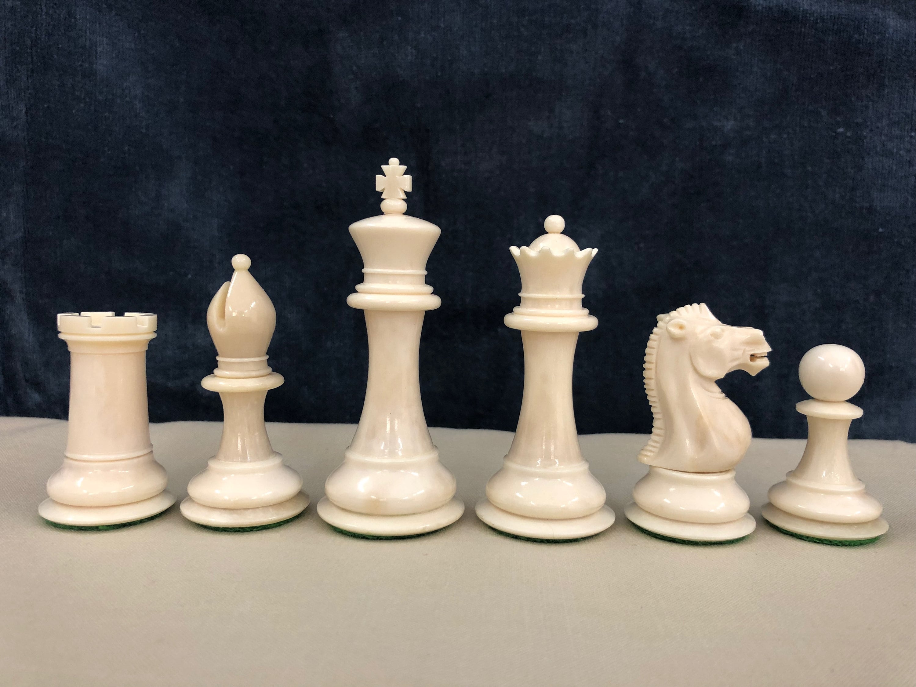 1849 Staunton Camel Bone Chess Set: 3.5" Hand Carved Vintage Collector ...