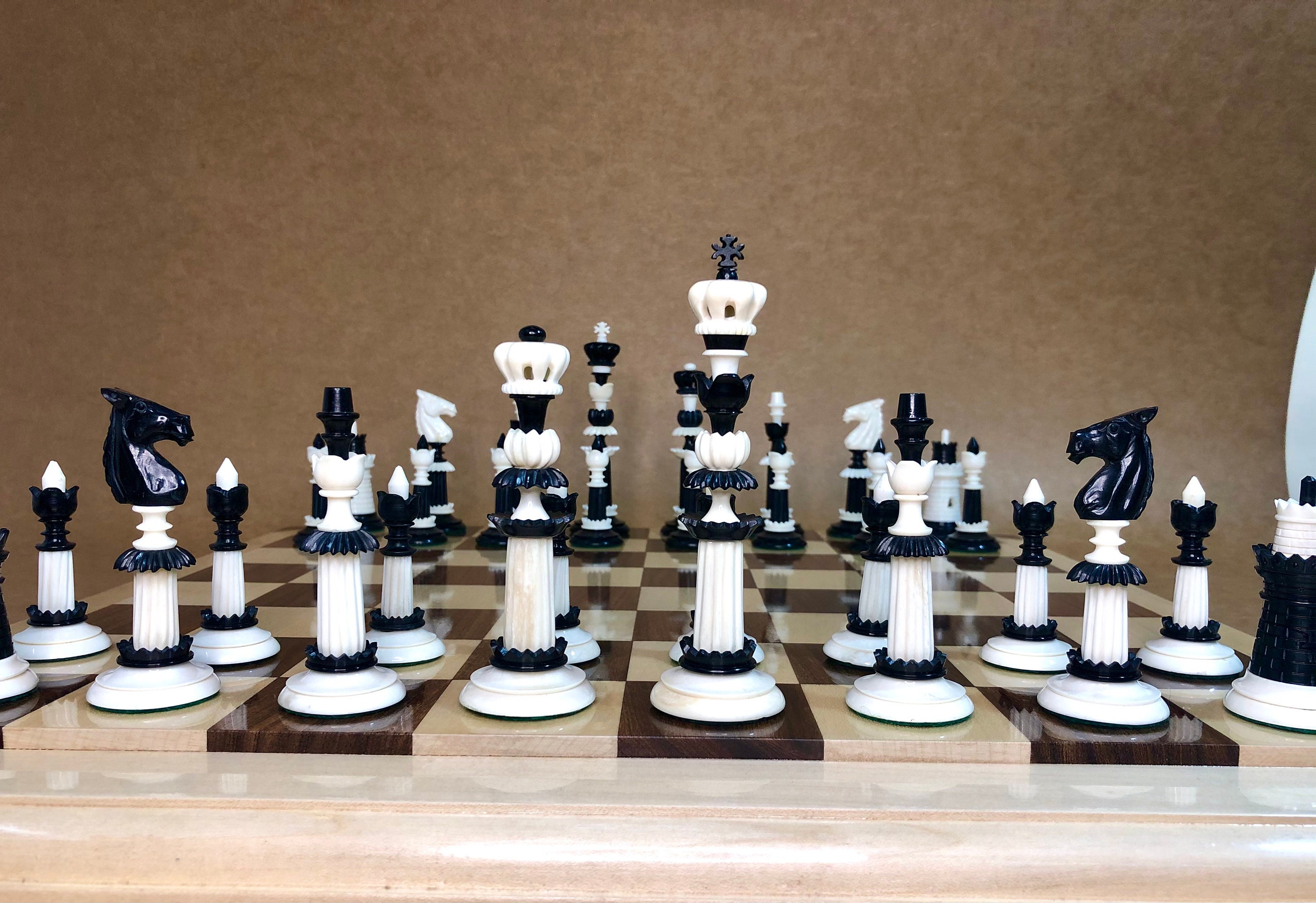 Toys & Games LUXURY FLOWER CHESS Pieces Set 6 Camel bone chess set hand ...