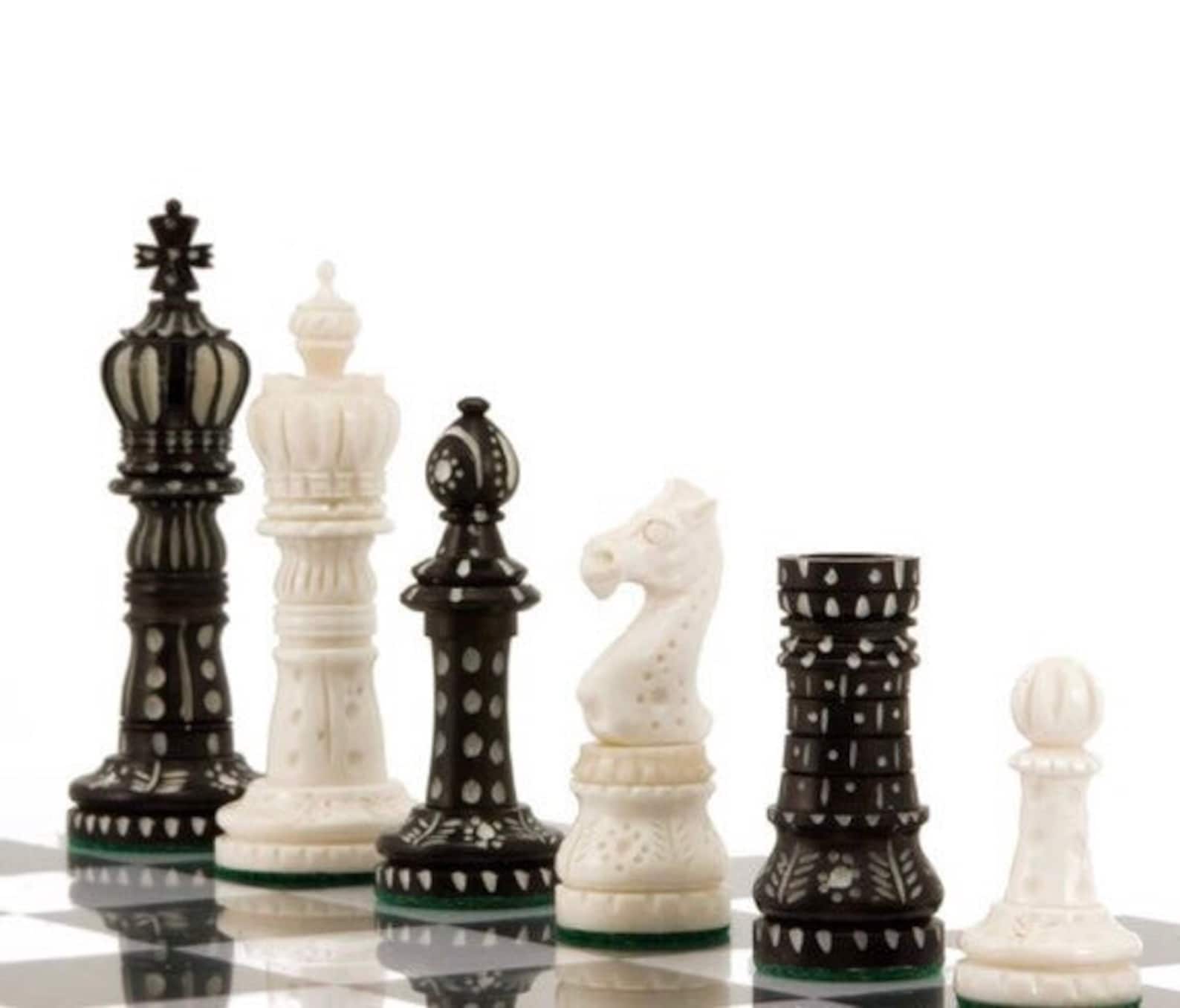 Bone Chess Pieces Set King 4 Hand Carved Camel Bone - Etsy